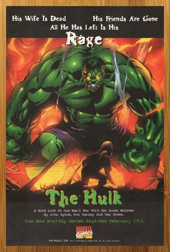 1999 Marvel Comics The Hulk Vintage Print Ad/Poster John Byrne Ron ...