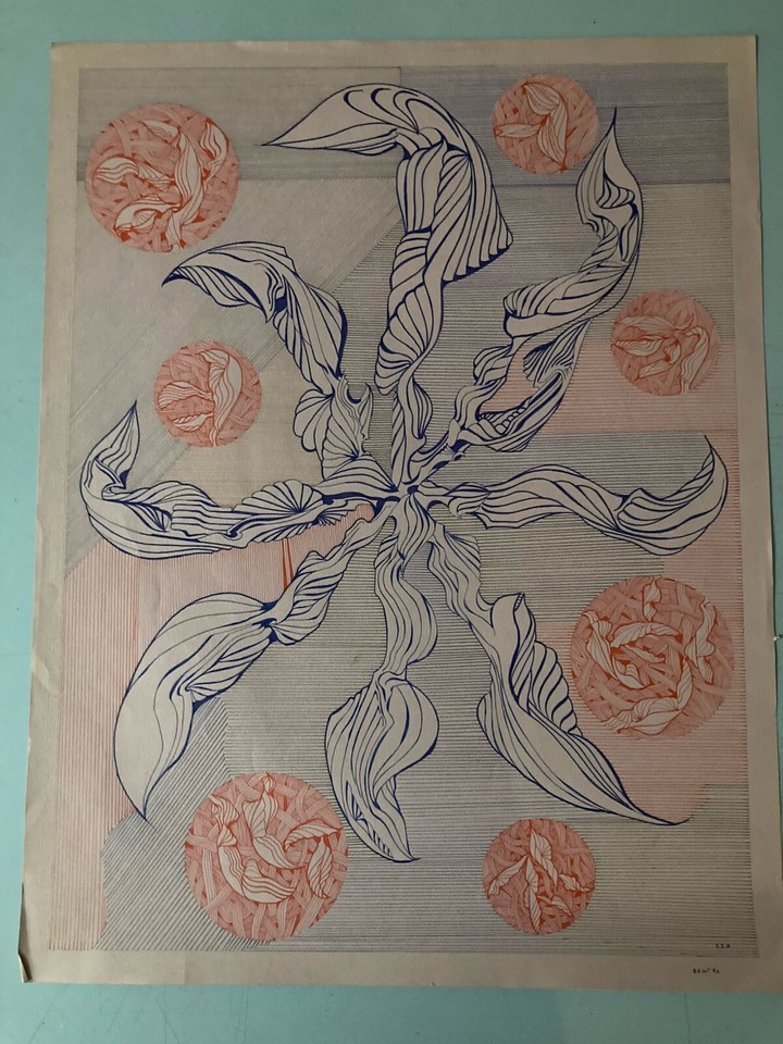 Very Beautiful Abstract Ink Drawing On Paper Abstraction 1981 To ...