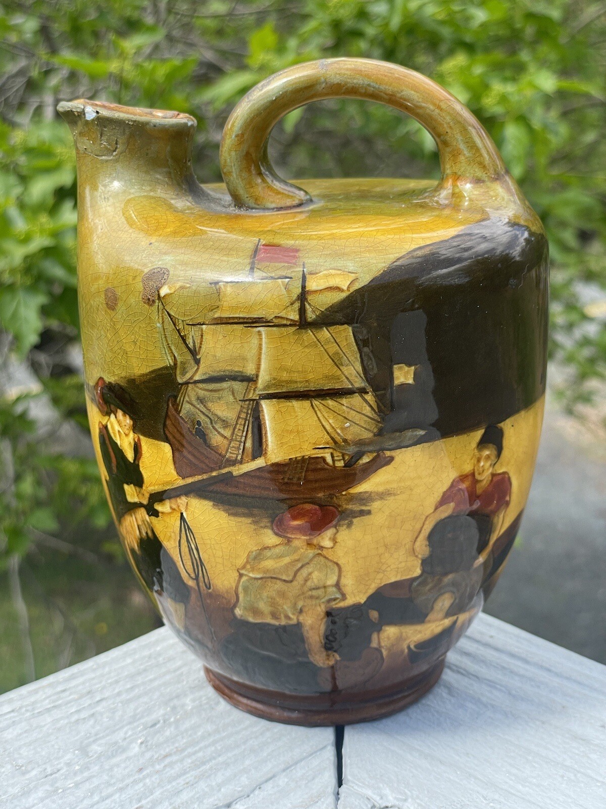 Antique Royal Doulton Pottery Kingsware Scotch Whisky Jug The Pirates ...