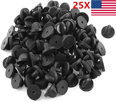 25 X Lapel Pin Rubber Pin Backs Safety Brooch Tie Back Hat Badge ...