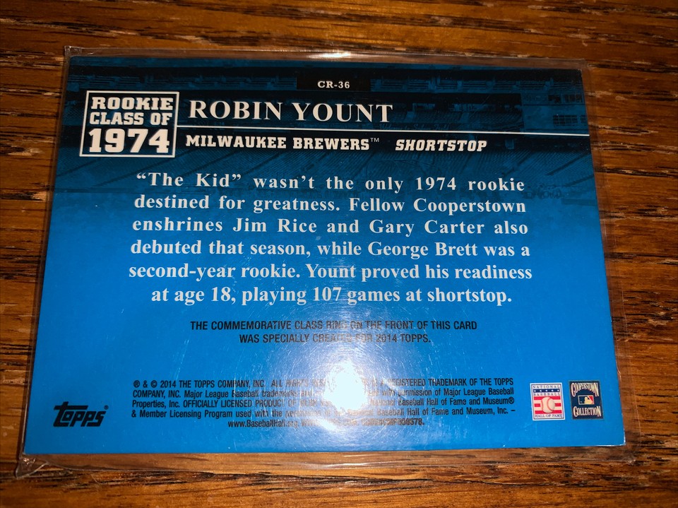 2014 Topps Rookie Class Ring Relic Robin Yount Milwaukee Brewers | eBay