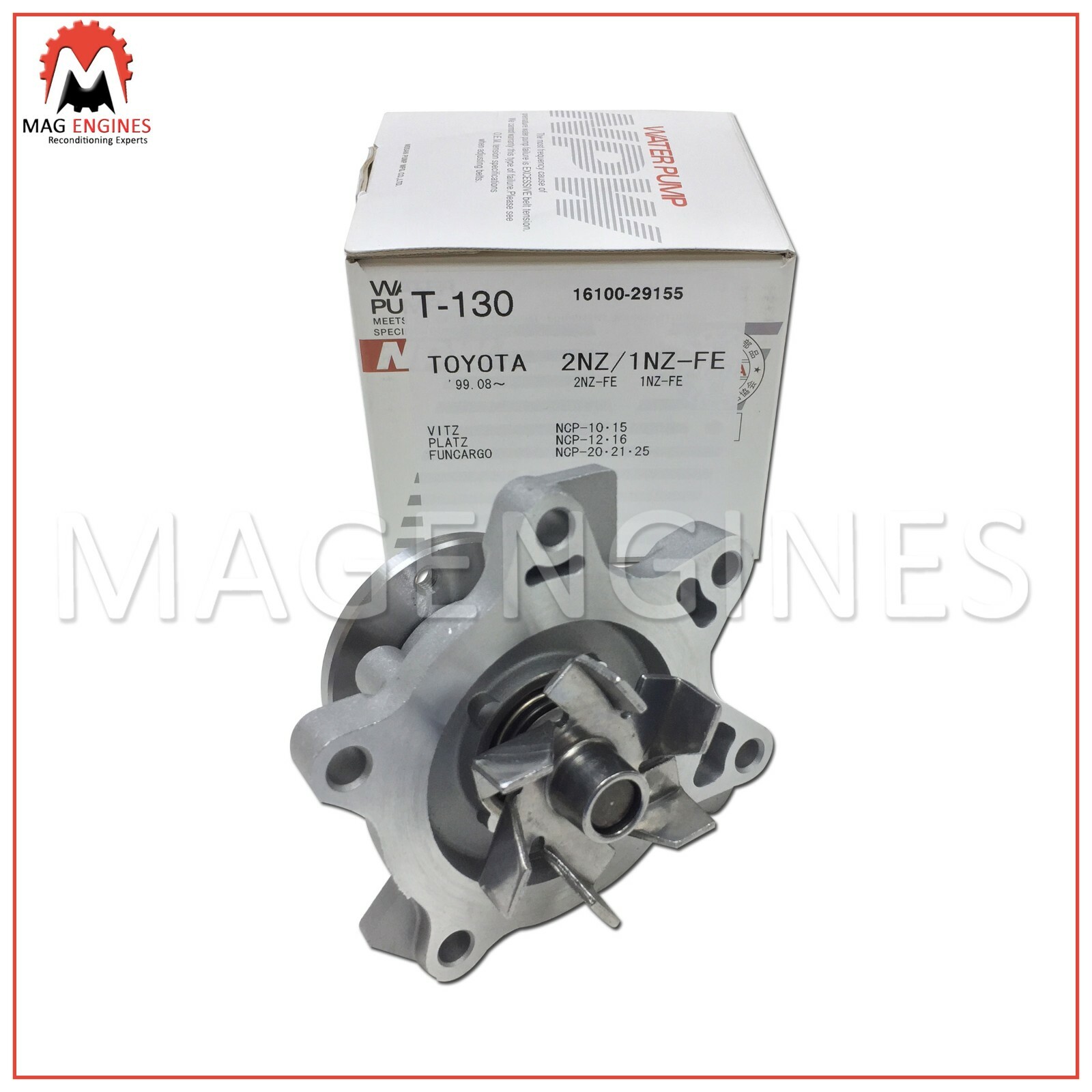 16100-29155 WATER PUMP TOYOTA 1NZ-FE 2NZ-FE FOR PRIUS AQUA COROLLA ...