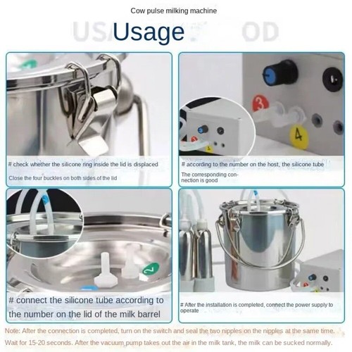Milking Machine Automatic Pulse Milking Farm Cow Goat Sheep Vacuum Pump ...