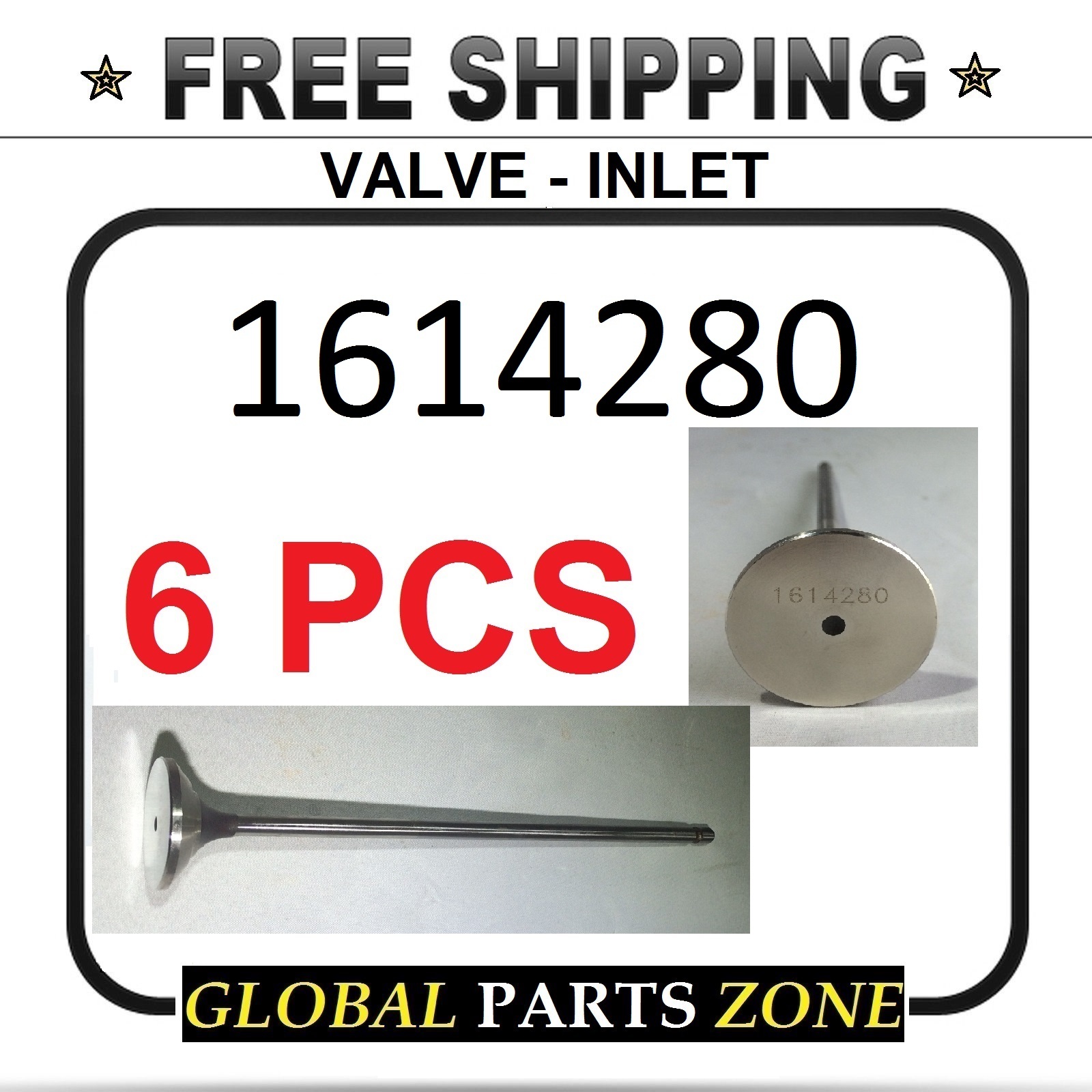 SET OF 6 VALVE-INLET for Caterpillar 1614280 161-4280 FREE SHIPPING ...
