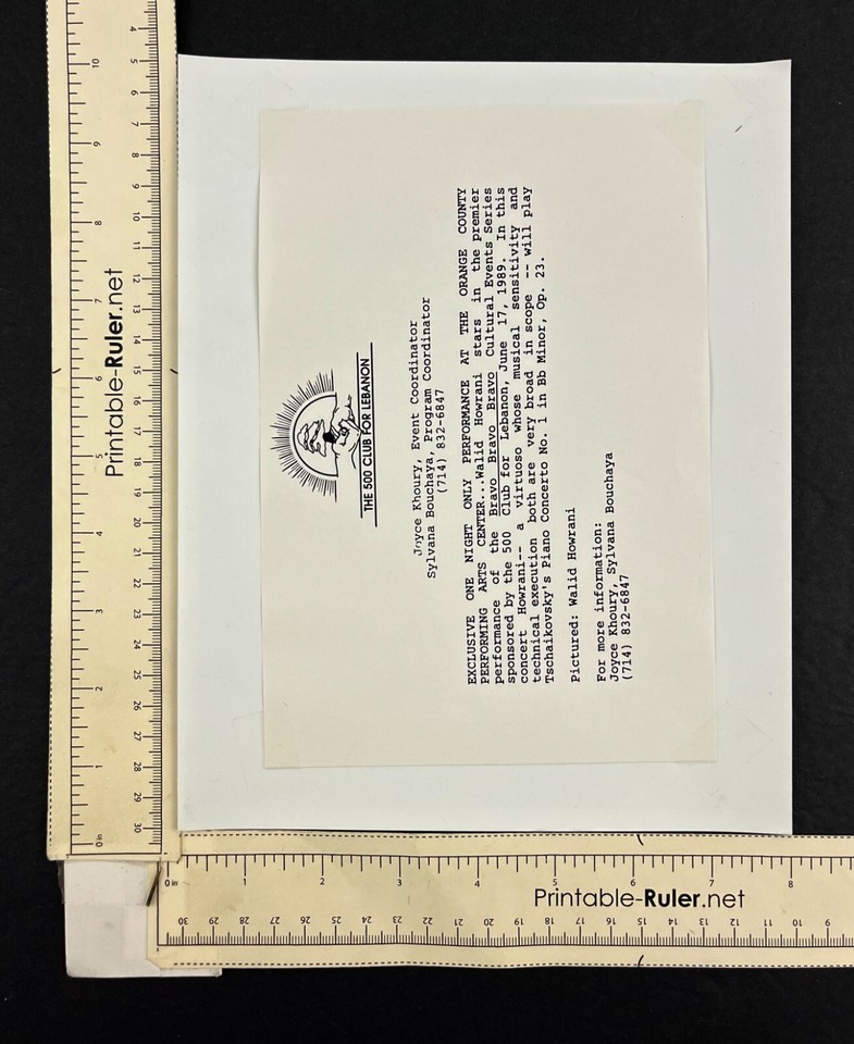 1989 Walid Howrani Classical Pianist 500 Club Lebanon Concert Bravo ...