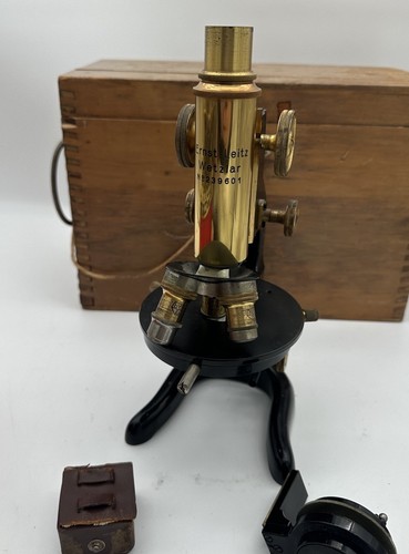 ANTIQUE ERNST LEITZ WETZLAR BRASS MICROSCOPE #239601 | eBay