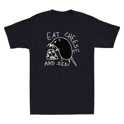 Eat Cheese And Sin Funny Rat With Cheese Meme Humor Quote Vintage Men's ...