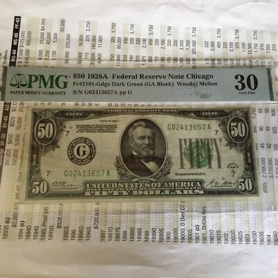 $50 1928-A Federal Reserve Note Chicago PMG30 | eBay
