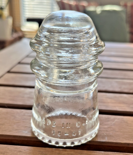 Vintage Hemingray-9 Clear Glass Insulator 3.5" tall x 2.25" diameter | eBay