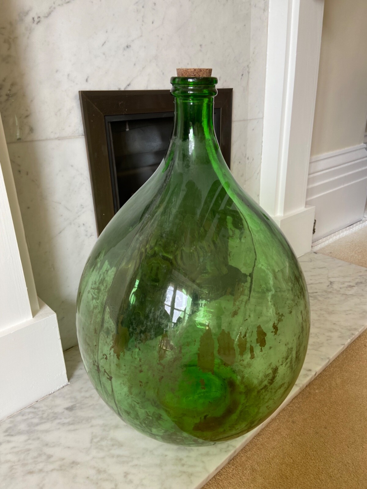 Huge Vintage Italian Green Demijohn 54L with original basket | eBay UK