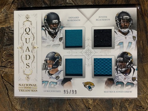 2013 National Treasures Team Quads /99 Denard Robinson Justin Blackmon ...