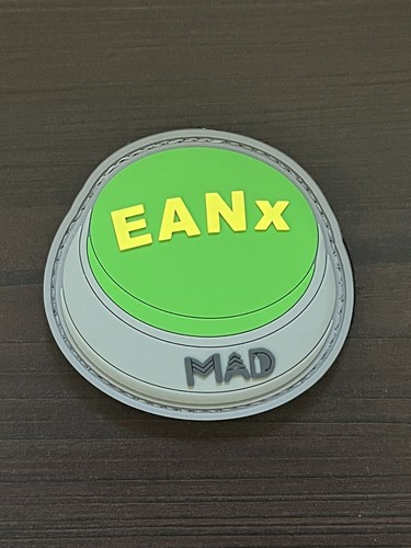 EANx Easy Button PVC Morale patch, 2.5 inch Hook & Loop Attachment, NITROX Scuba | eBay