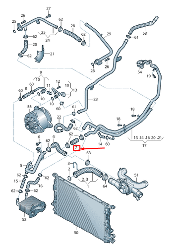 New AUDI A8 4H Engine Coolant Hose 07P121062AD | eBay
