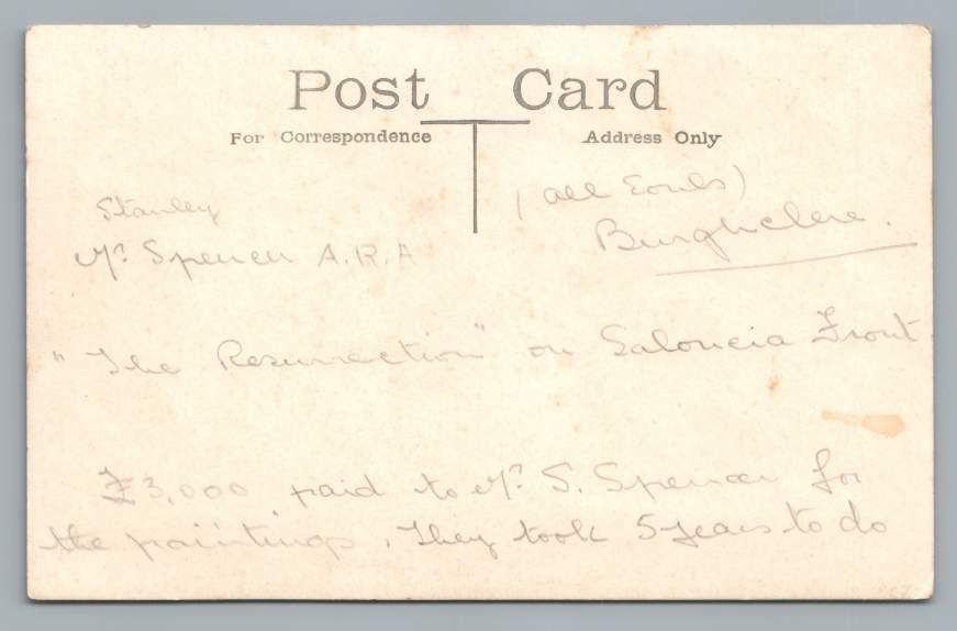 "Resurrection, Cookham" STANLEY SPENCER Mural BURGHCLERE Photo RPPC ...