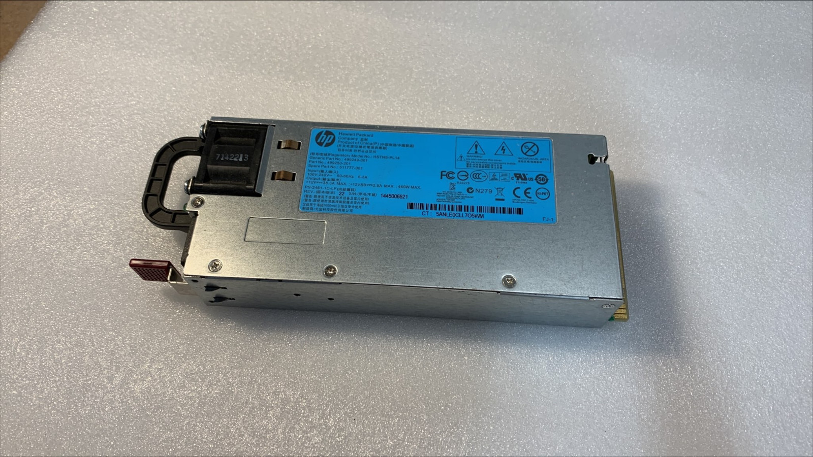 HPE 460W Common Slot Gold Hot Plug Power Supply Kit 503296-B21 511777 ...