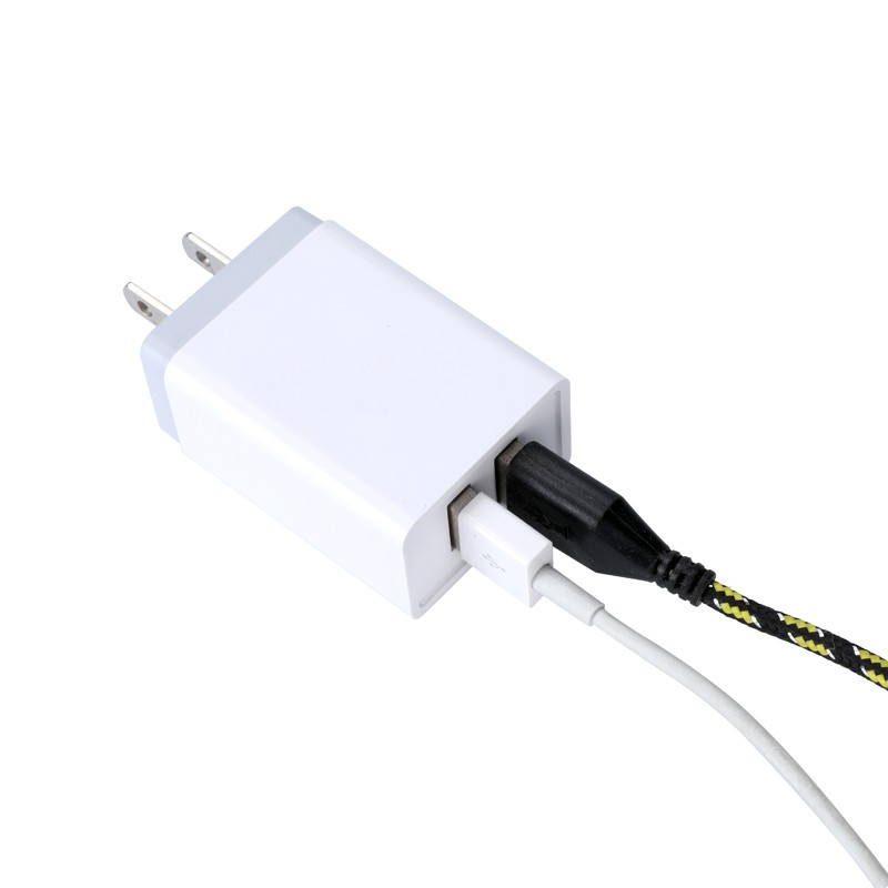 Power Adapter Cube Dual Port USB 2.4A Wall Charger Block For iPhone ...