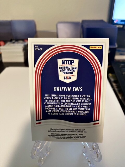 Griffin Enis 2024 USA Baseball Laundry Tag Auto 1/4 AP RC Ole Miss | eBay