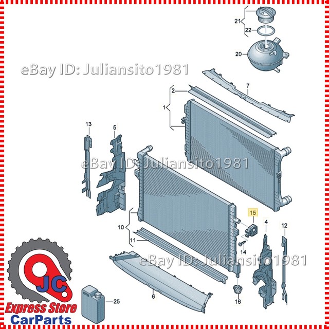 Genuine OEM Turbocharger Intercooler Bracket for Volkswagen 5Q0121367G ...