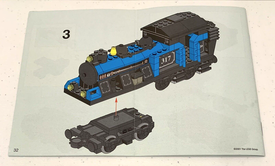 Lego My own Train 3741, 3744 Large Locomotive with Green Trim ...