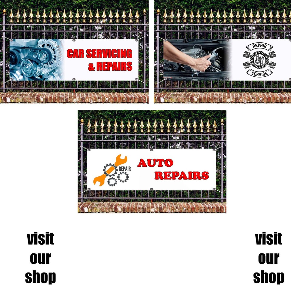 OUTDOOR PVC CAR REPAIRS AND SERVICING BANNER GARAGE SIGN ADVERT FREE ...