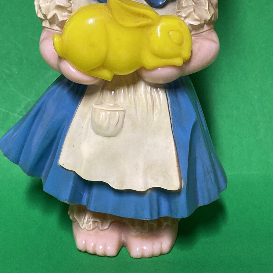 Vintage 1950's Knickerbocker 11" Hard Plastic Easter Bunny Girl Rabbit ...