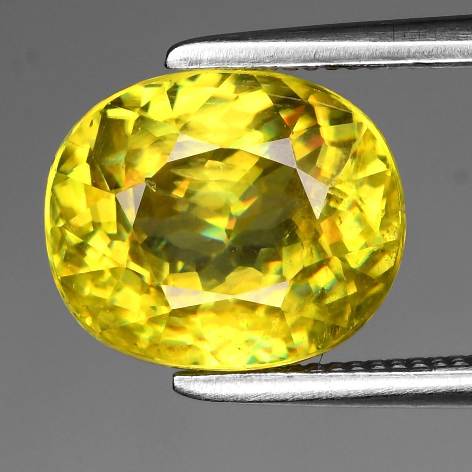 💎 2.72ct Oval Natural Greenish Yellow Sphene - Amazing Luster Madagascar Gem | eBay Australia