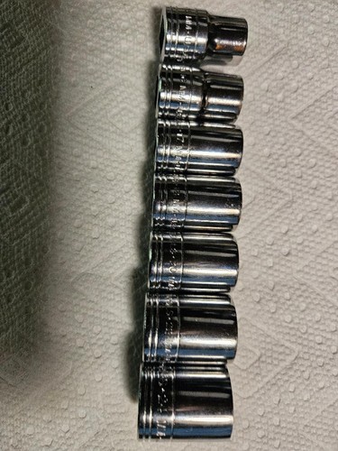 "USED" Metric SK Tools 1/2" Drive Sockets 6 piece 12 pt 15, 16,17,20,22 ...