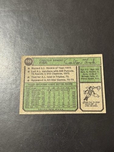 1974 Topps Carlton Fisk Card #105 | eBay