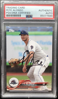 2018 Topps Pro Debut Pete Alonso Signed Rookie Card #102 NY Mets PSA ...