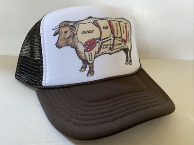 Vintage Beef Cuts Hat Butcher Meat Trucker Hat Adjustable snapback ...