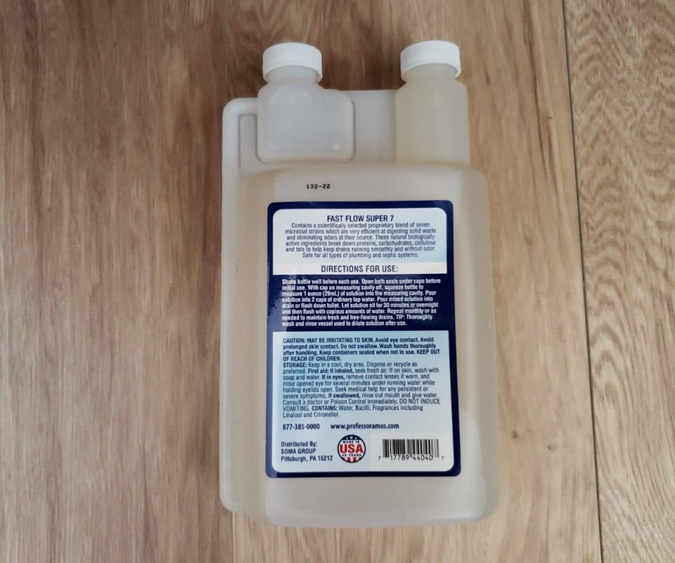 Professor Amos' Fast Flow Super 7 Microbial Drain Cleaner Fresh Clean ...