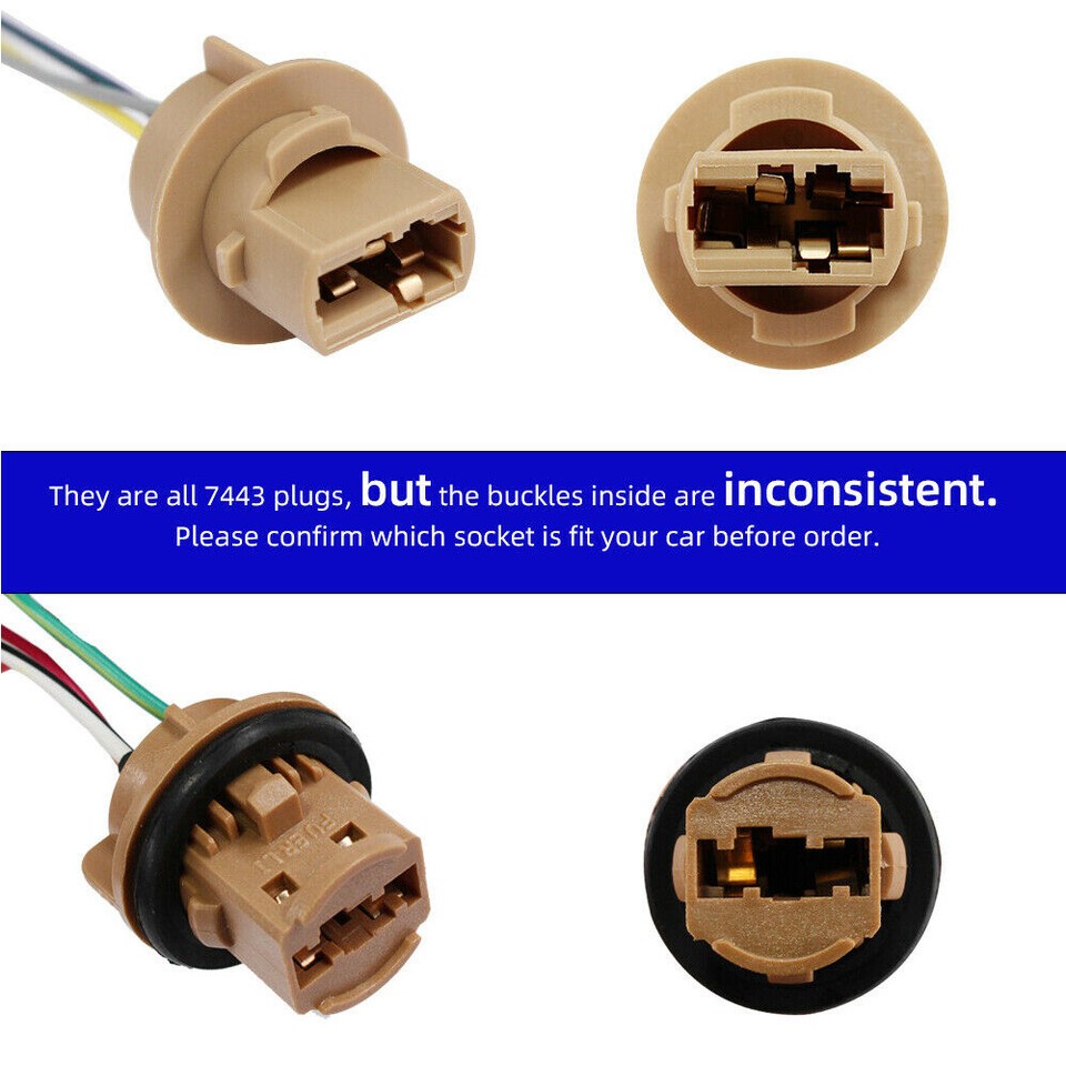7440 Dynitx Pigtail Wire Female Socket Harness DRL Bulb Light Connector ...