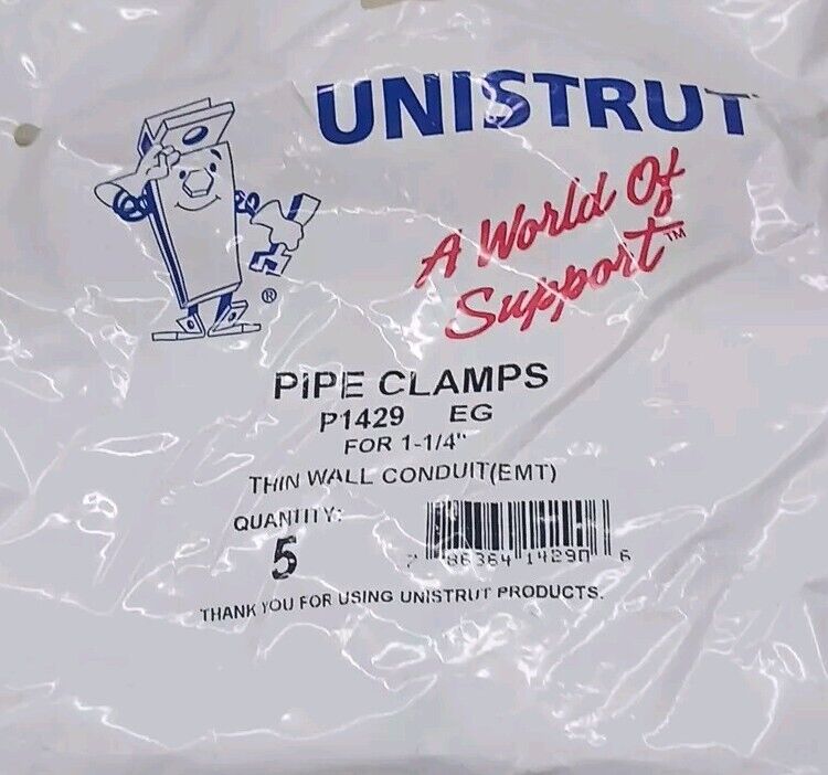 Unistrut P1429-EG 1-1/4" EMT Clamp (Bag of 5) Tyco | eBay