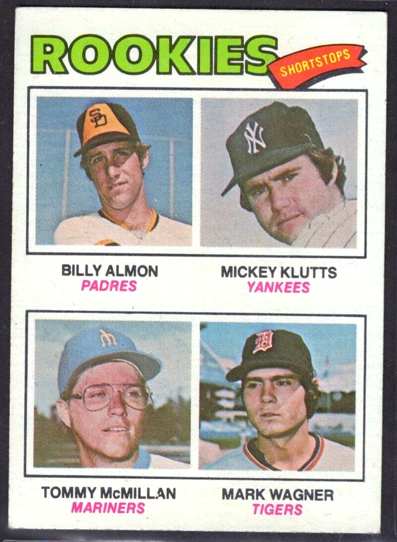 1977 Topps Baseball Card #490 Rookie Shortstops Almon Klutts McMillan ...