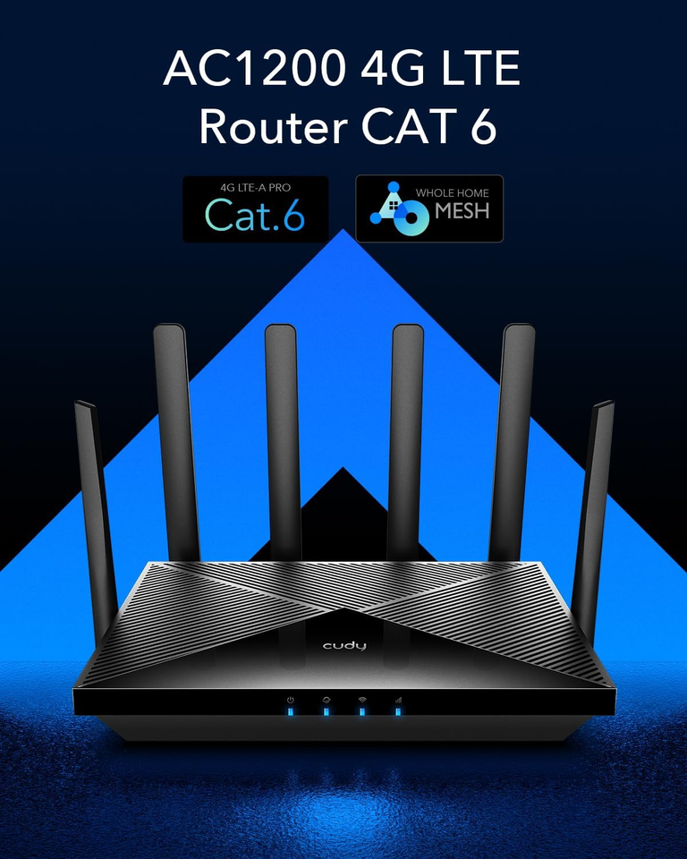 Router 4G+ LTE Cat.6 300 Mbps Wifi AC 1200 Mbps, Qualcomm Chipset, 4 X ...