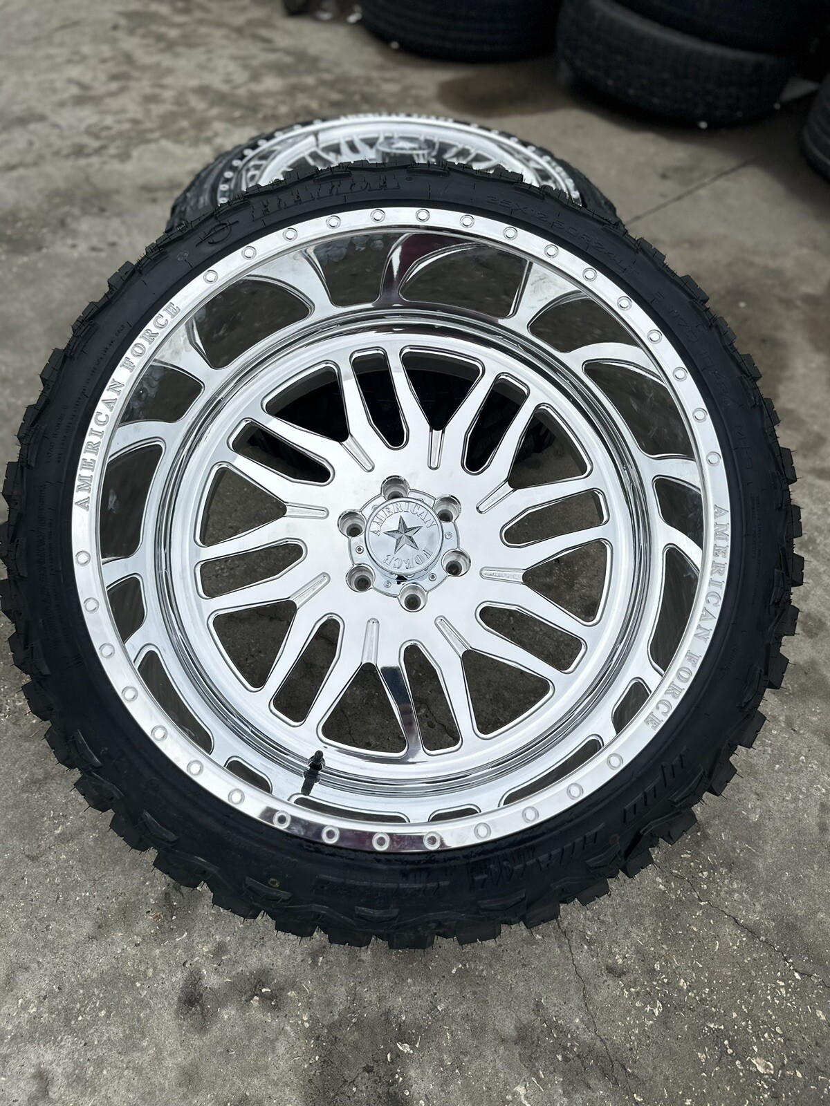 4 NEW 24X14 AMERICAN FORCE REDD SS6 8X170POLISH WITH33/ 35X12.50R24 ...