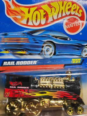 2000 Hot Wheels RAIL RODDER Train Locomotive #221 Black Mainline 1:64 ...