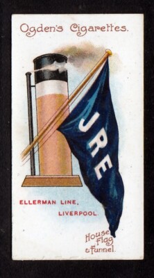 1906 Steamship Lines Flag Card ELLERMAN LINE Liverpool | eBay
