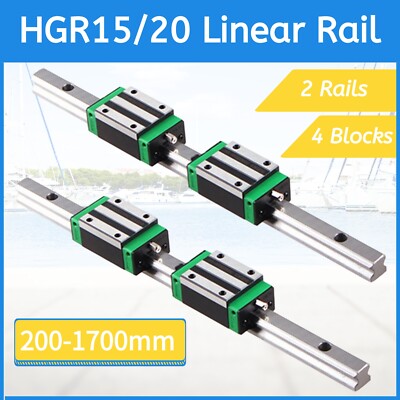 HGR15 HGR20 HGR25 2*Linear Rail Guide 200-2000mm+4*HGH15CA HGH20CA ...