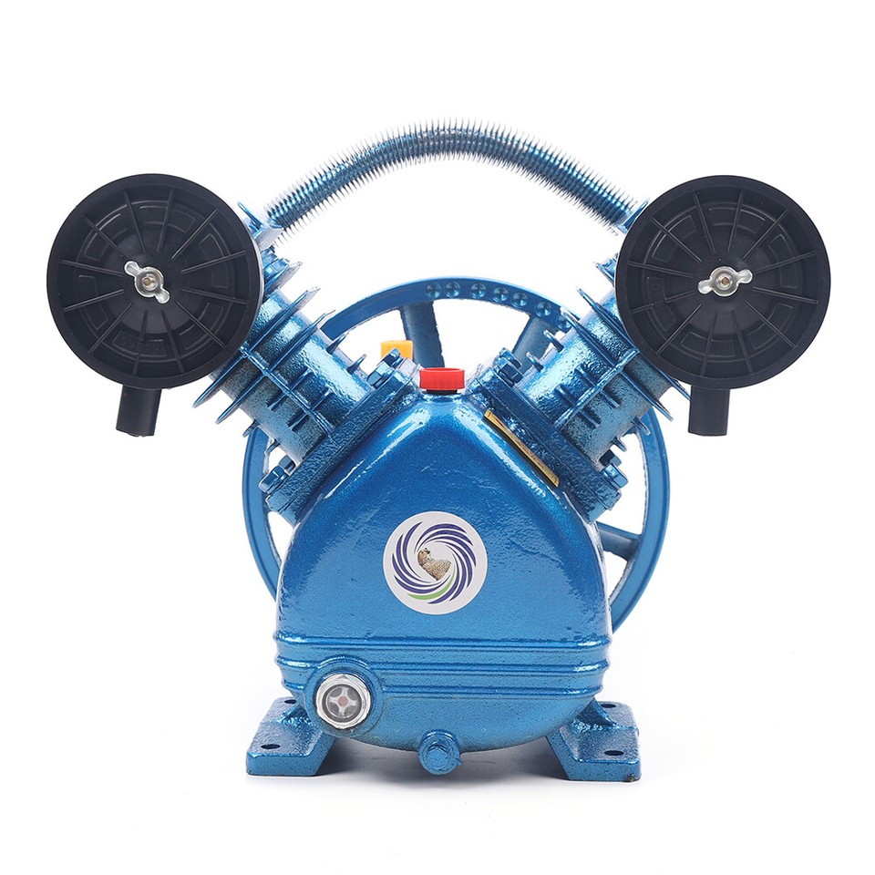 Air Compressor Pump Twin Cylinder 2 Piston V Style 2HP Head Single ...