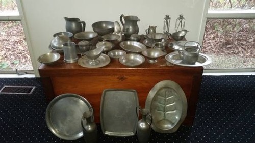 Lot 37 Piece Tableware Antique Pewter Collection | eBay