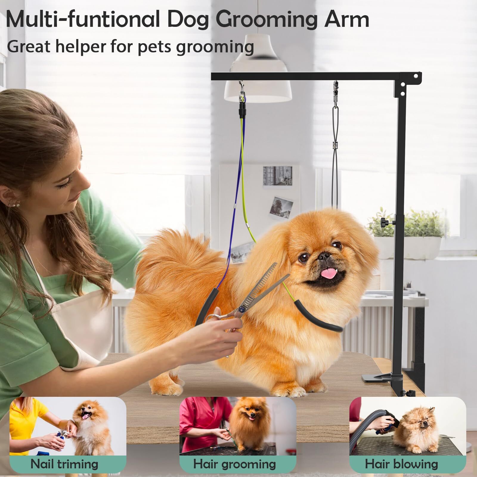 Upgraded 35'' Dog Grooming Arm with Clamp Adjustable Stainless Steel ...