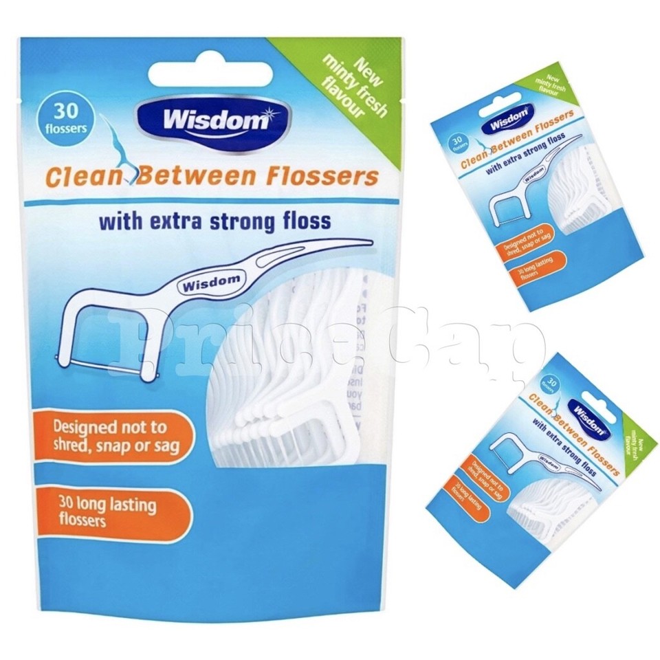 Wisdom Dental Floss Clean Between Flossers Satin Tape Pro Expert Wood ...