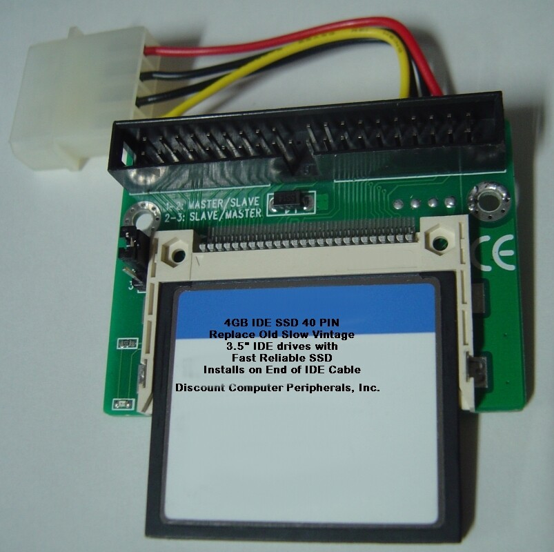 Replace Worn Out WDAC22100 AC22100 3.5 IDE Drive with CF SSD 4GB 40 PIN ...