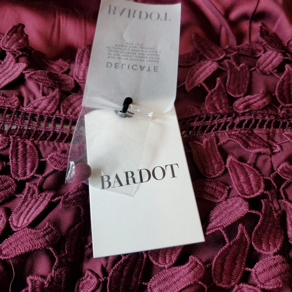Bardot Womens Gemma Lace Ladder Stitch Cocktail Dress Wine Size US 12 ...