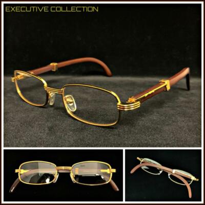 Men's Sophisticated CLASSY ELEGANT Exotic Clear Lens EYE GLASSES Gold ...