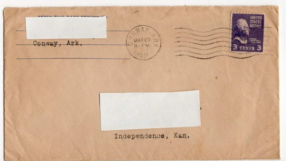 First Trip Highway Post Office Berryville Little Rock 2nd Trip POSTMARK ...