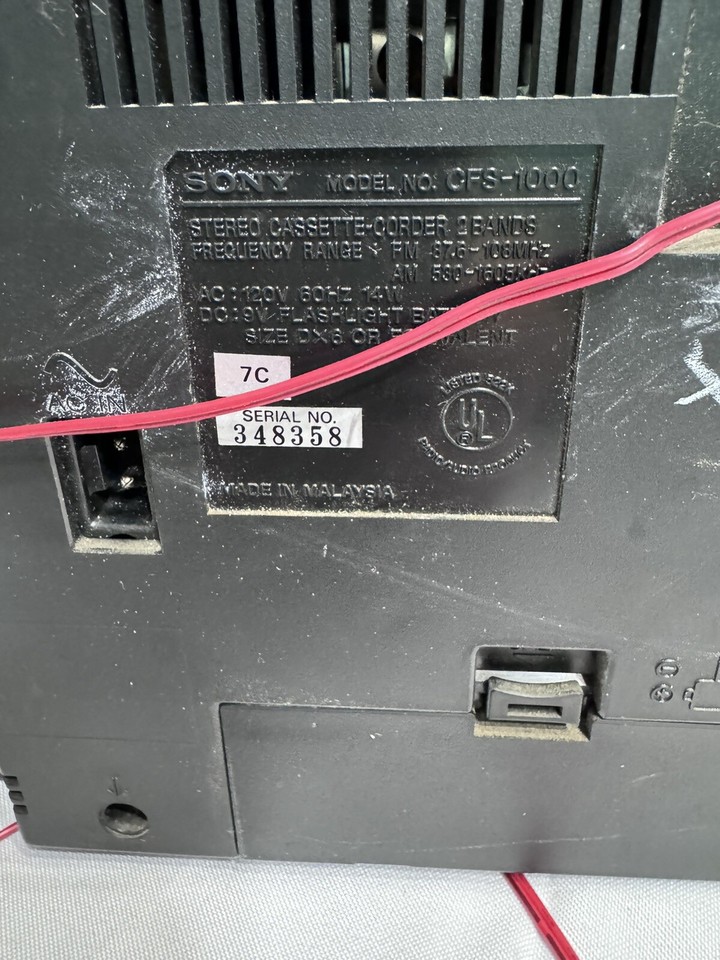 Vintage Sony CFS-1000 Stereo AM/FM Radio Cassette-Recorder Boombox ...