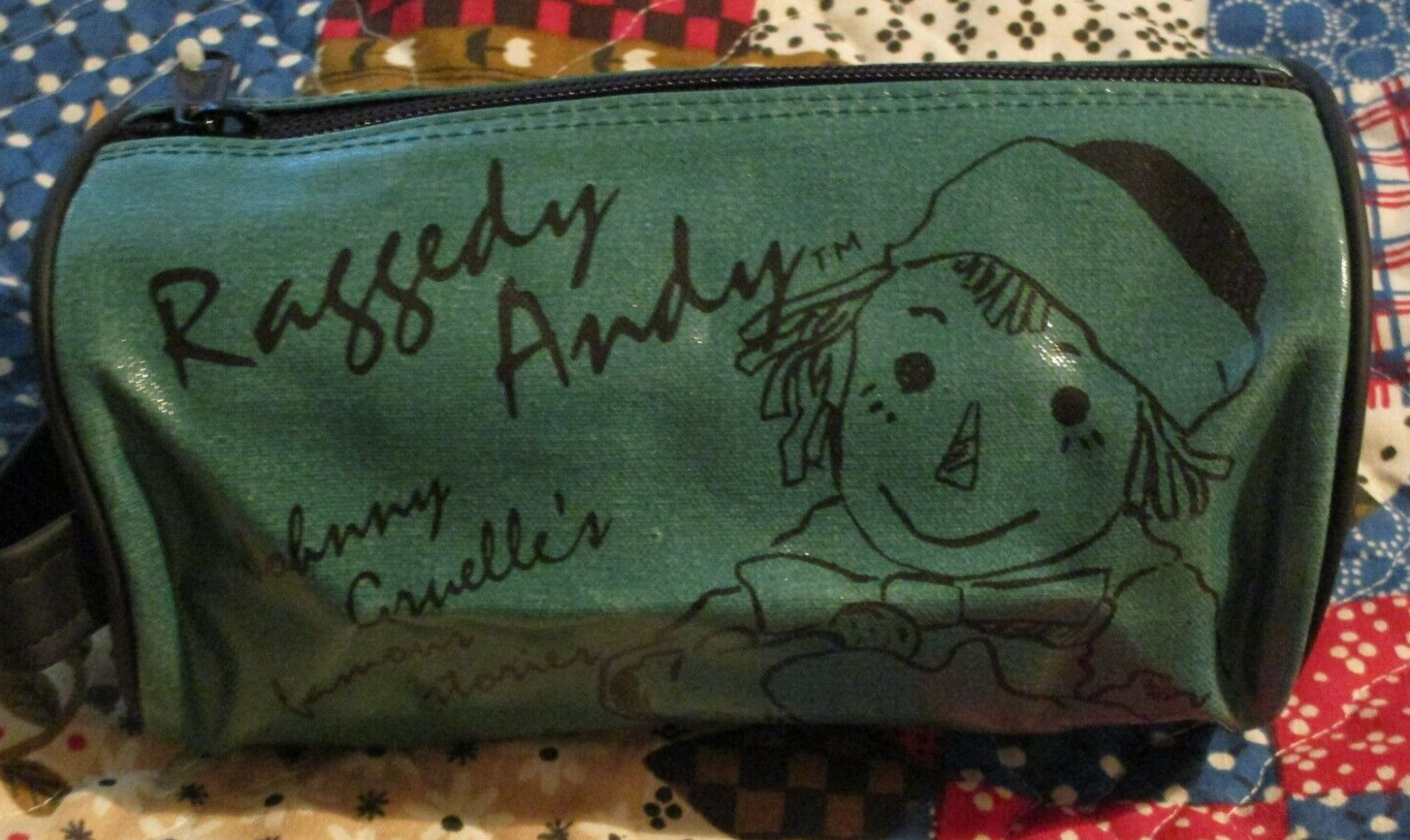 New 1991 Raggedy Ann & Andy ANDY FACE Vinyl Pouch Make-up tote Case 7 1 ...