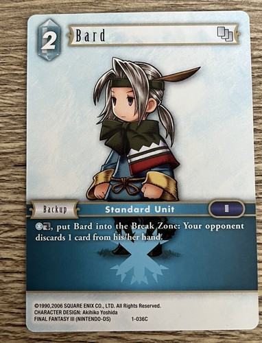 Carte 1-036C bard Final fantasy trading card game Square Enix Us ...